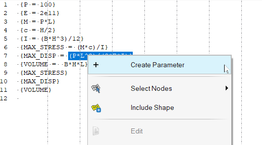 Create, Edit, Remove Parameters