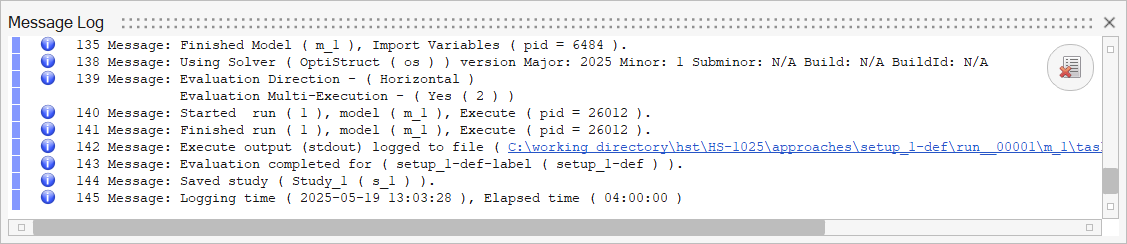 Message Log Window