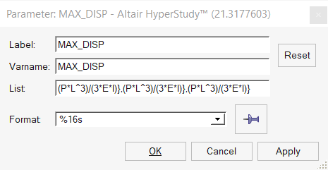 Create, Edit, Remove Parameters