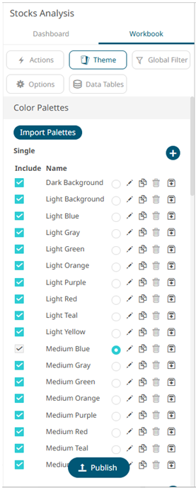 Color Palettes in the Workbook